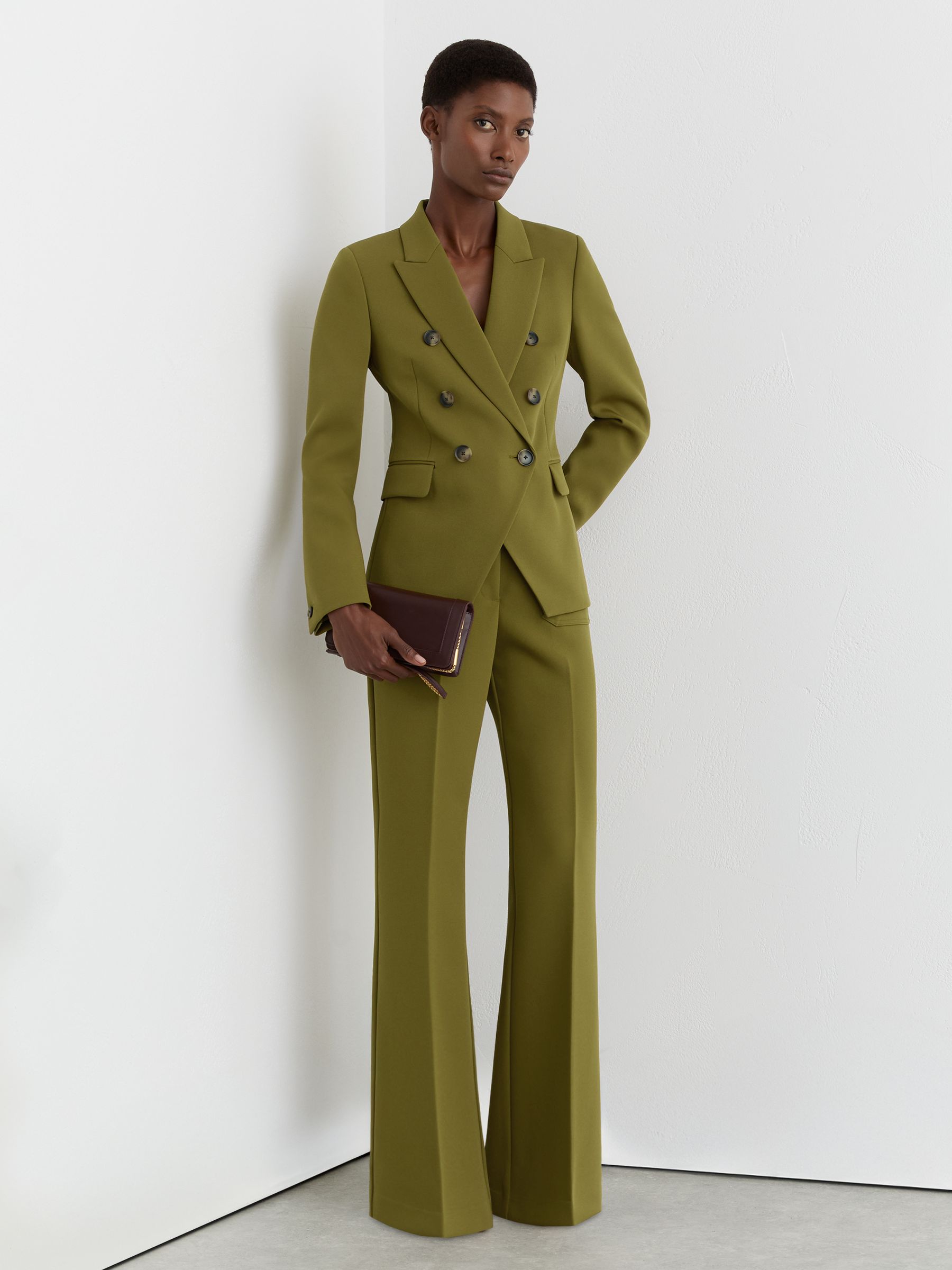 REISS Priya Twill Double-Breasted Blazer